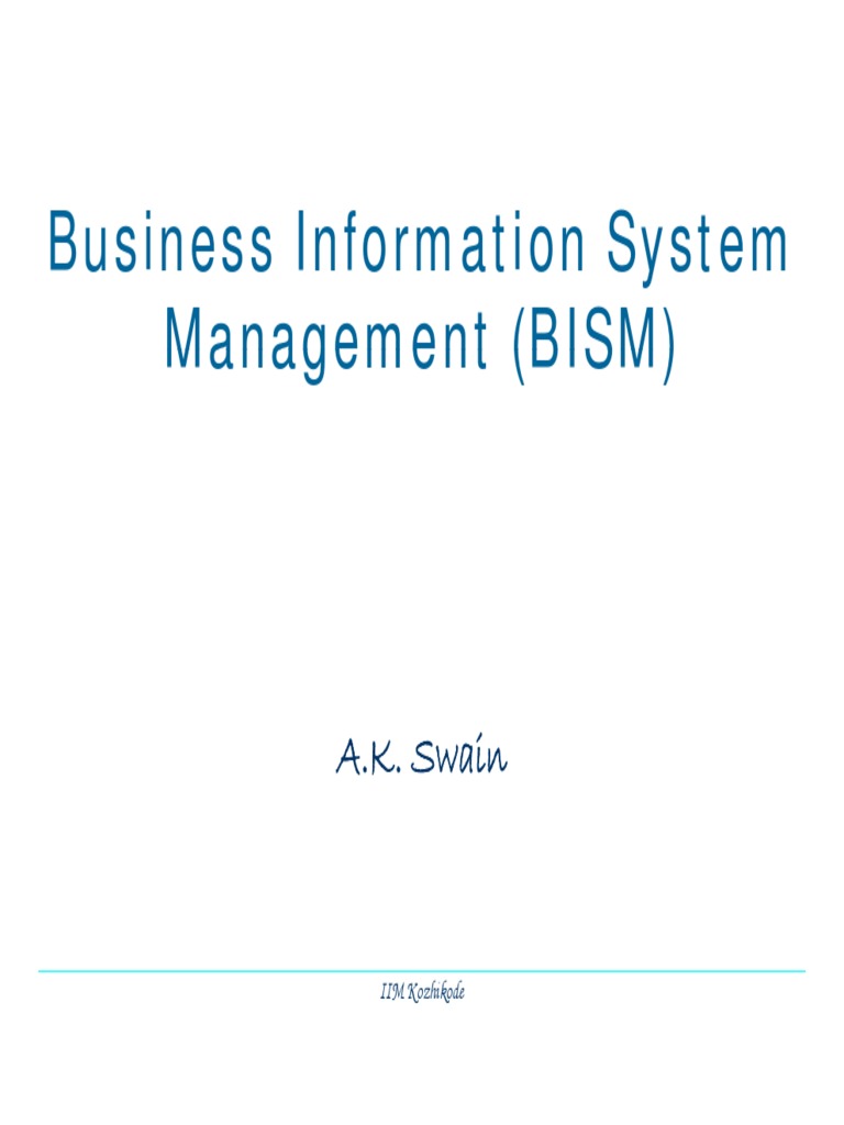 Business Information System Management (BISM) Management (BISM) | PDF ...
