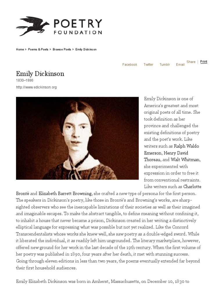 Emily Dickinson - Poetry Foundation | PDF | Emily Dickinson | Poetry