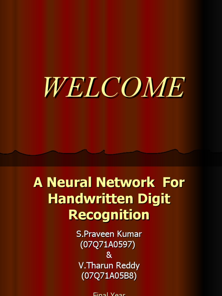 Handwritten Digit Recognition Ppt