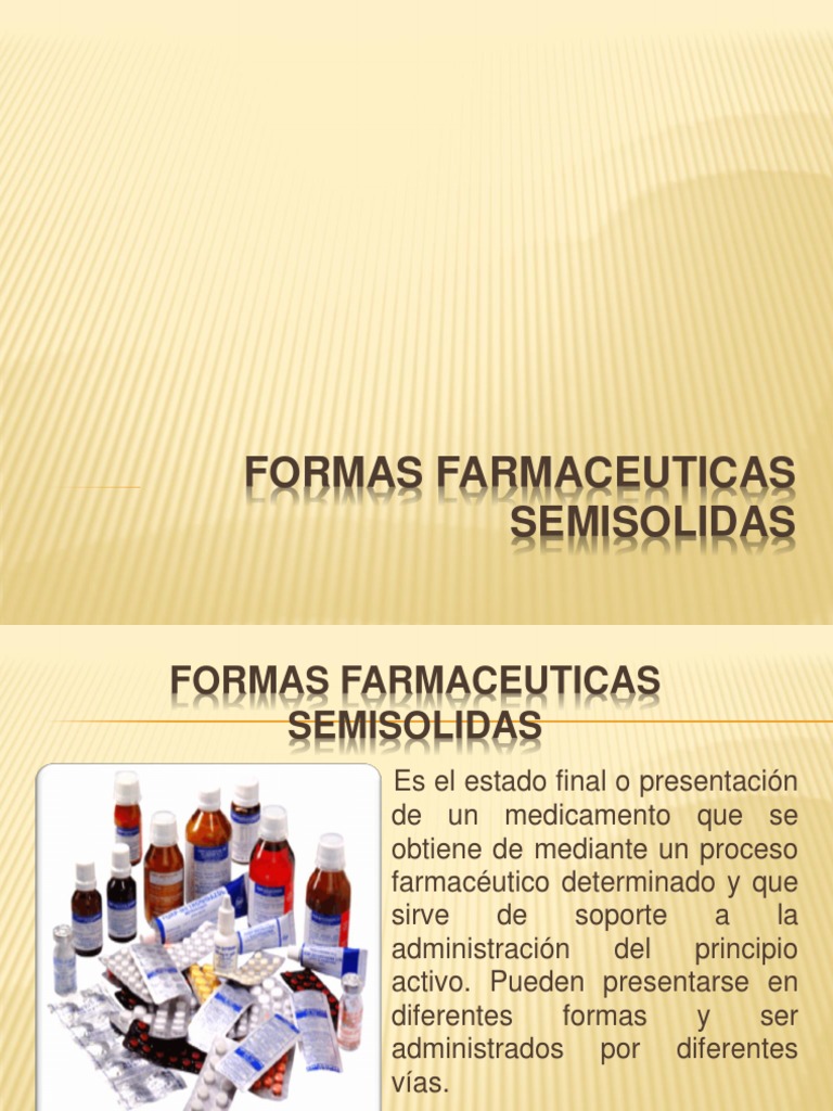 Formas Farmacéuticas Semisólidas | PDF | Medicamentos con receta ...