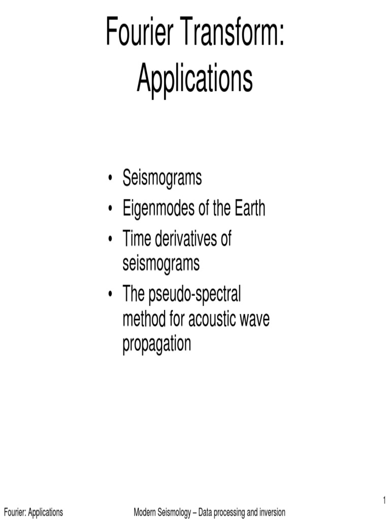 Fourier Transform Applications | PDF | Fast Fourier Transform ...