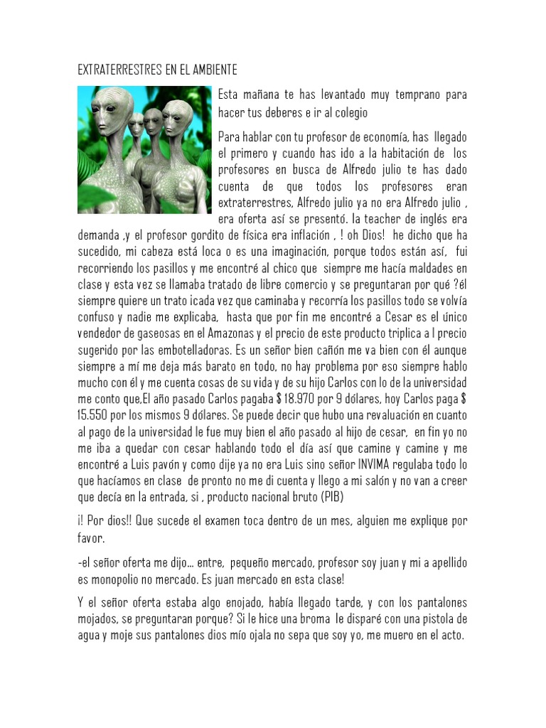 Extraterrestres en la Escuela | PDF | Oferta (economía) | Inflación