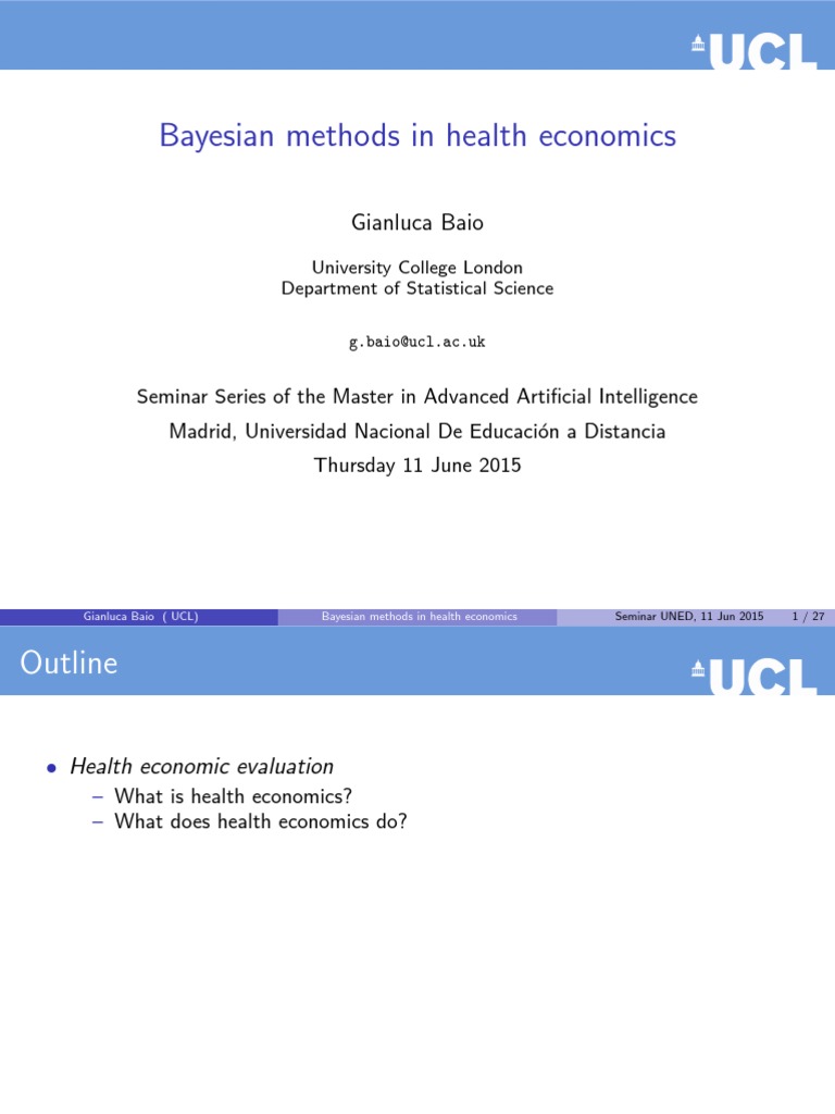 Baio Bayesian Health Economics PDF | PDF | Cost Effectiveness Analysis ...