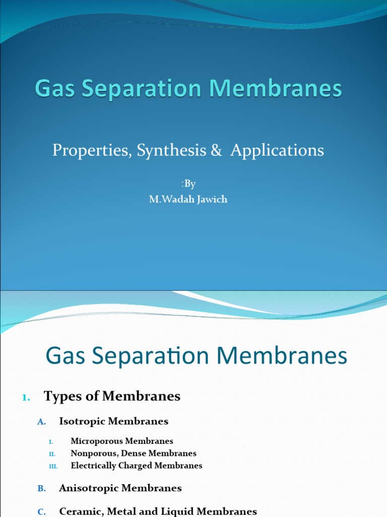 Gas Separation Membrane-Jaweesh | PDF | Membrane Technology | Ceramics