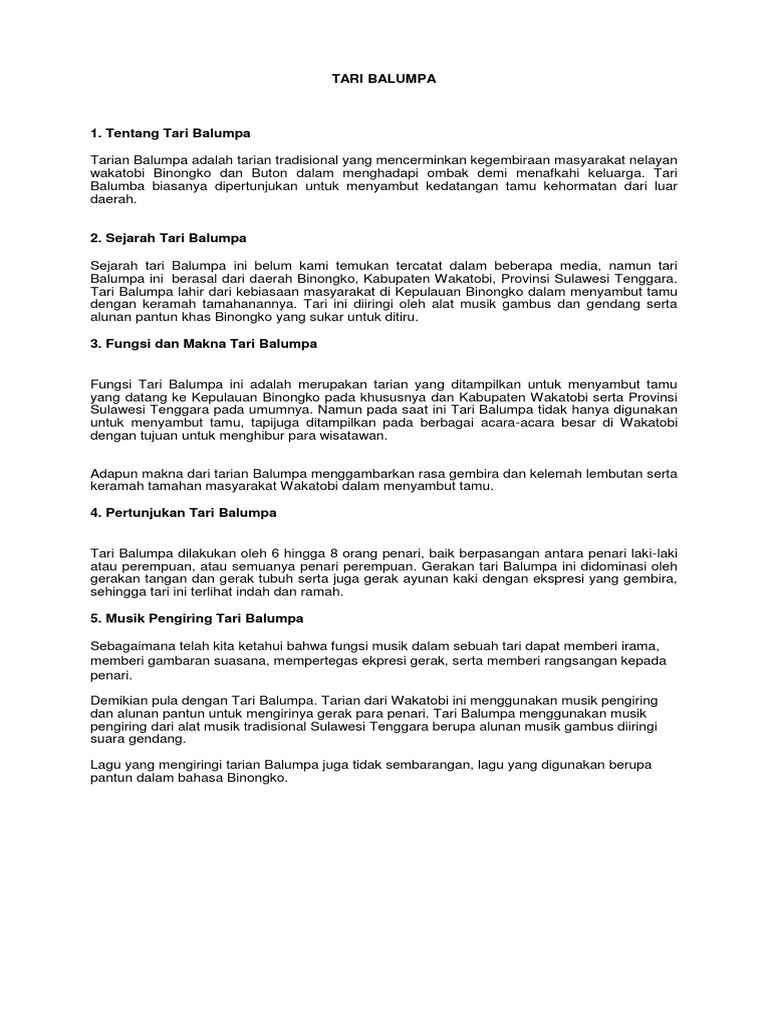 Tari Balumpa | PDF