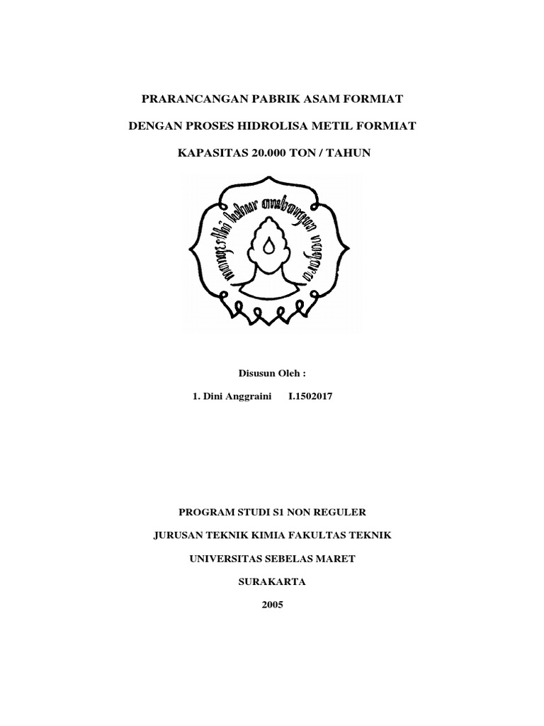 Asama Formiat Dari Hidrolisa Metil Formiat PDF | PDF