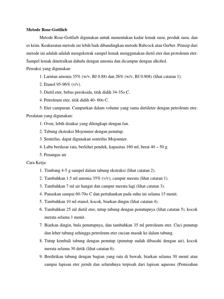 Metode Rose Gottlieb