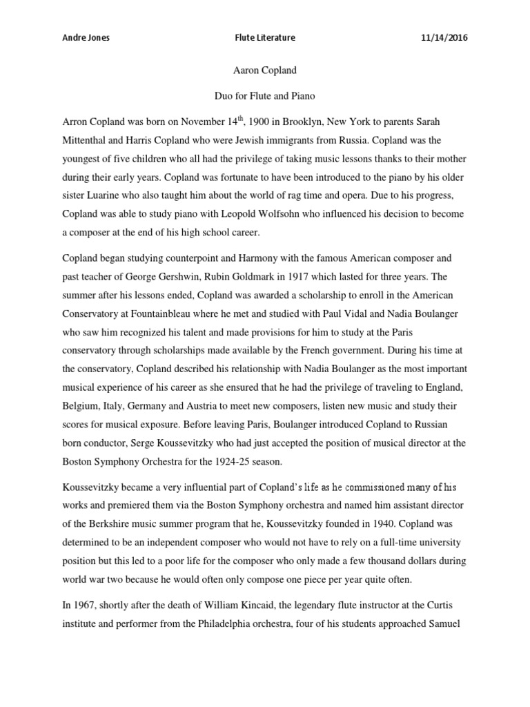 Aaron Copland Duo | PDF | Classical Music | Musical Compositions