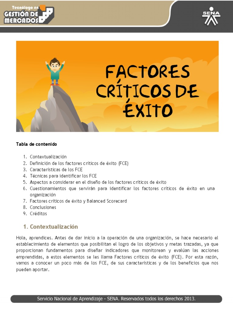 Factores CrÍticos De Éxito Pdf Cliente Business