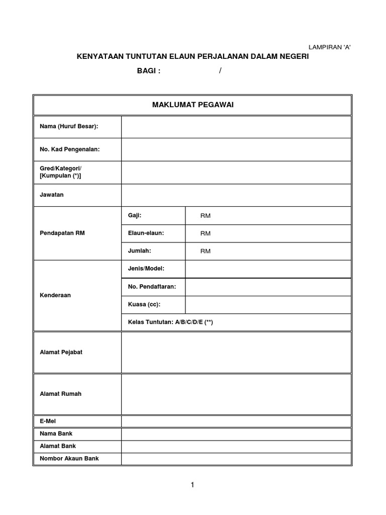 Mileage Claim Form | PDF