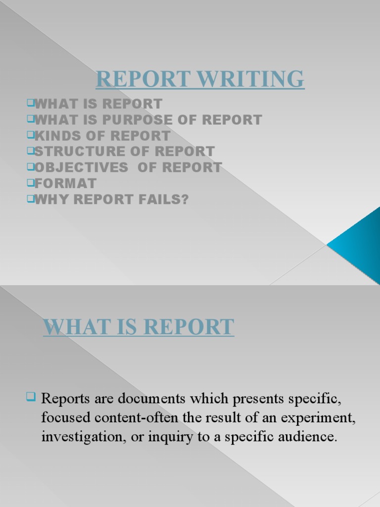 Powerpoint Report Writing