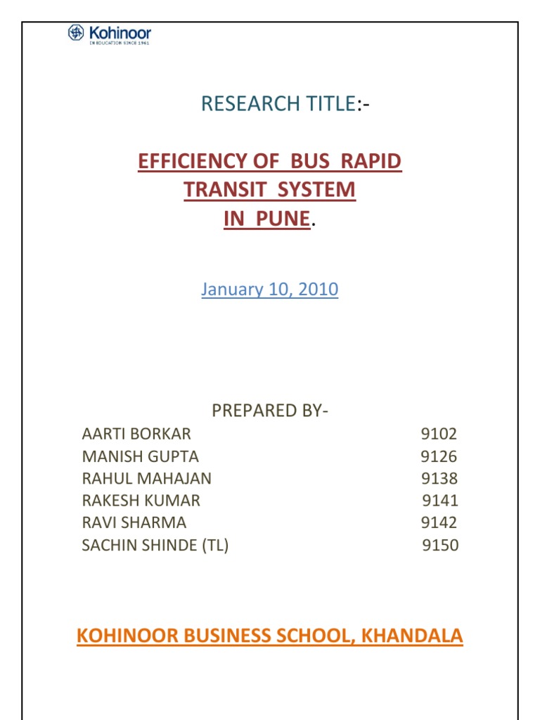 BRTS in Pune | PDF | Public Transport | Bus