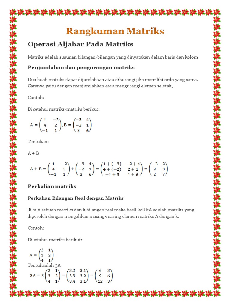 Rangkuman Matriks | PDF
