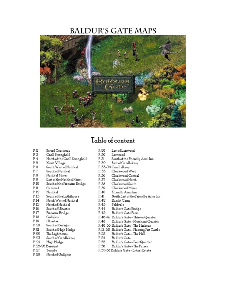 Baldur's Gate - Maps | PDF | Mystery, Thriller & Crime Fiction
