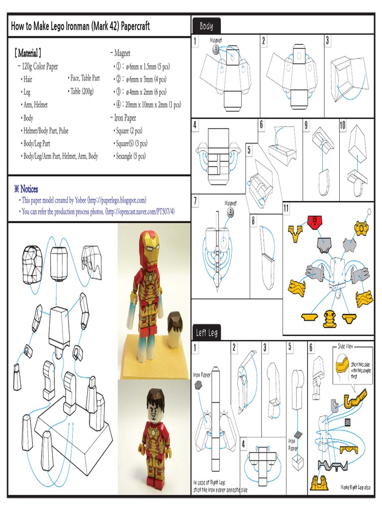 Manual - Lego Ironman MK42 Papercraft | PDF | Leisure