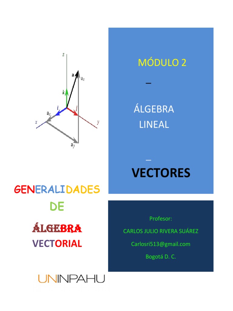 GENERALIDADES DE ÁLGEBRA VECTORIAL final.pdf | Vector euclidiano | Sistema de coordenadas ...
