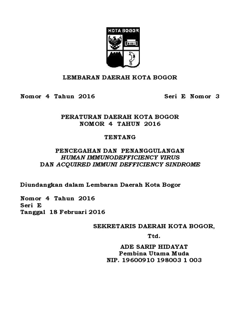Perda No 4 Tahun 2016 | PDF | Ilmu Sosial | Hukum