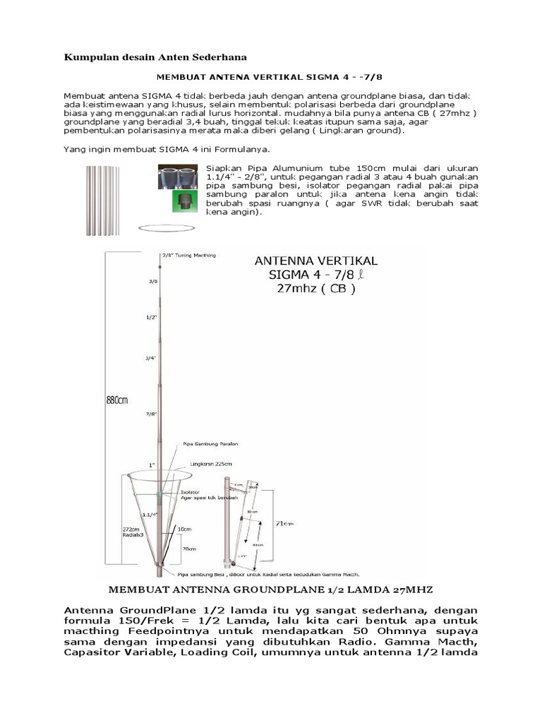 Kumpulan Desain Anten Sederhana | PDF | Sains & Matematika | Komputer