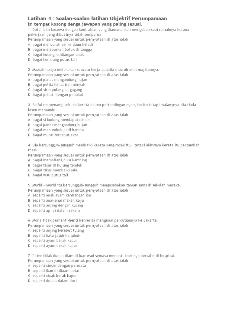 Latihan Perumpamaan | PDF