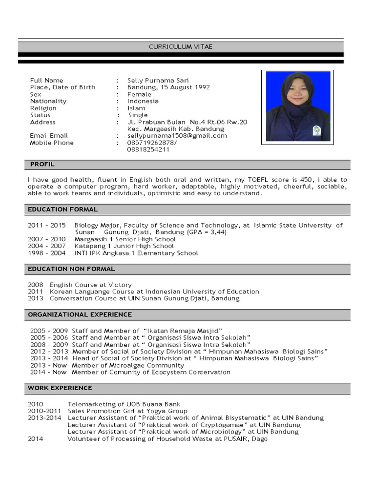 CV Selly | PDF | Science | Biology
