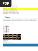 Standard Steel I-Beam Sizes Chart | PDF | Structural Engineering