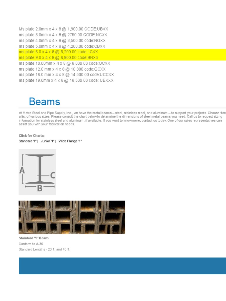 Ms Plate Pricelist | PDF | Structural Steel | Industries