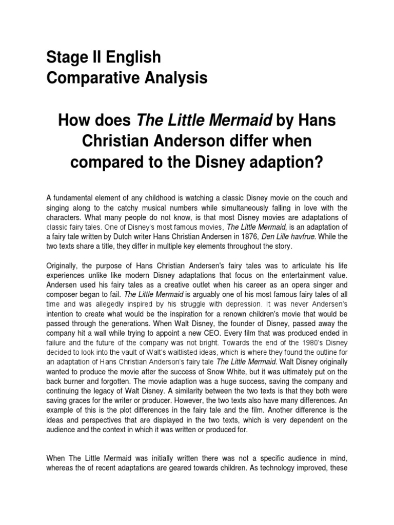 Sareya S - Comparative Analysis | PDF | Fairy Tales | Mermaid