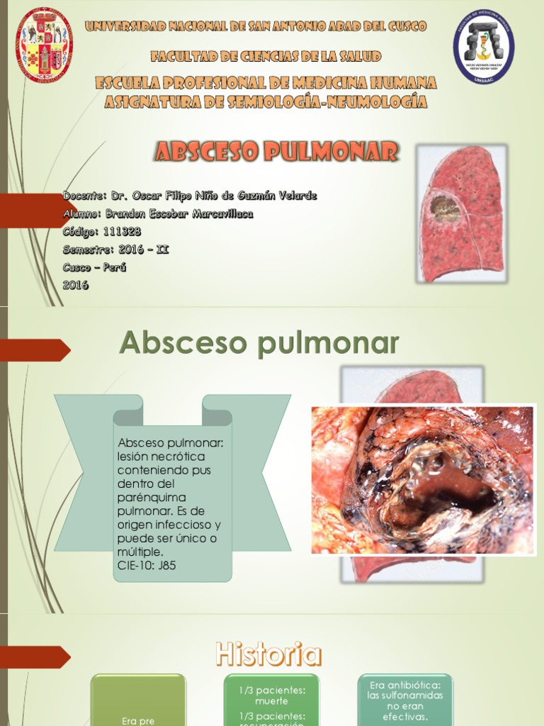 Abceso Pulmonar | PDF | Neumología | Microbiología