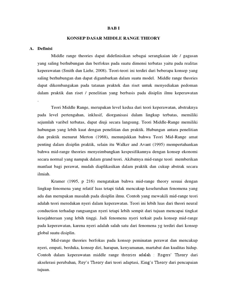 Definisi dan Contoh Teori Middle Range | PDF