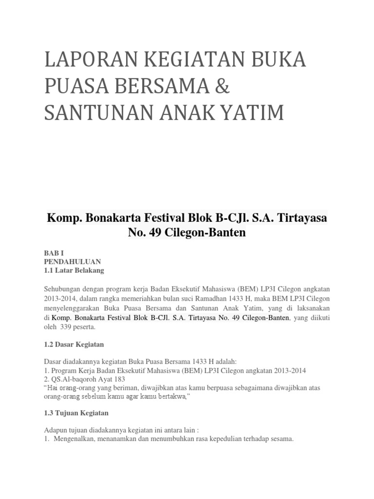 Contoh LPJ | PDF