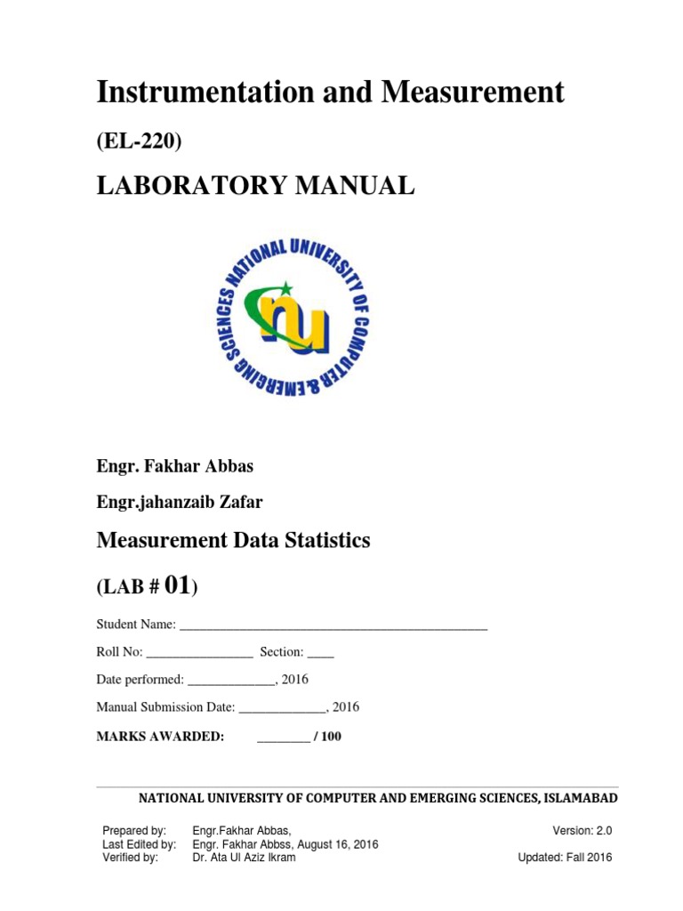 Instrumentation and Measurement: Laboratory Manual | PDF | Engineering ...