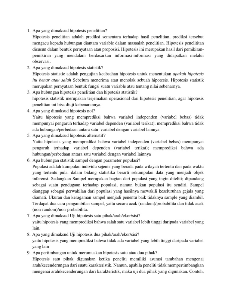 Apa Yang Dimaksud Hipotesis Penelitian | PDF | Sains & Matematika Apa Yang Dimaksud Hipotesis Penelitian | PDF | Sains & Matematika