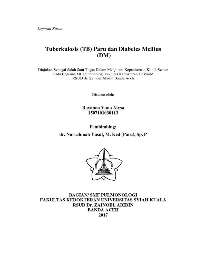 Laporan Kasus Pulmo TB Dan DM-3 | PDF