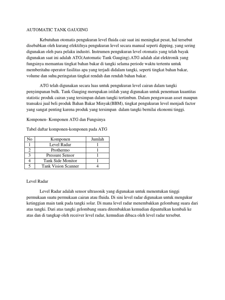Automatic Tank Gauging | PDF