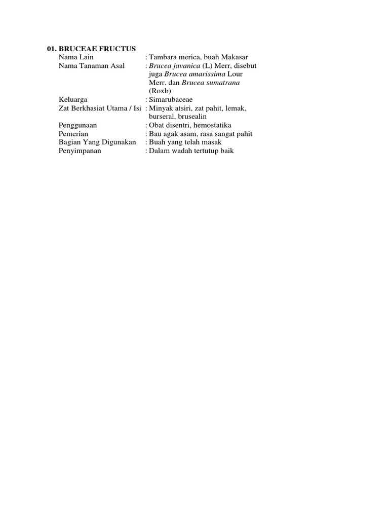 Bruceae Fructus | PDF