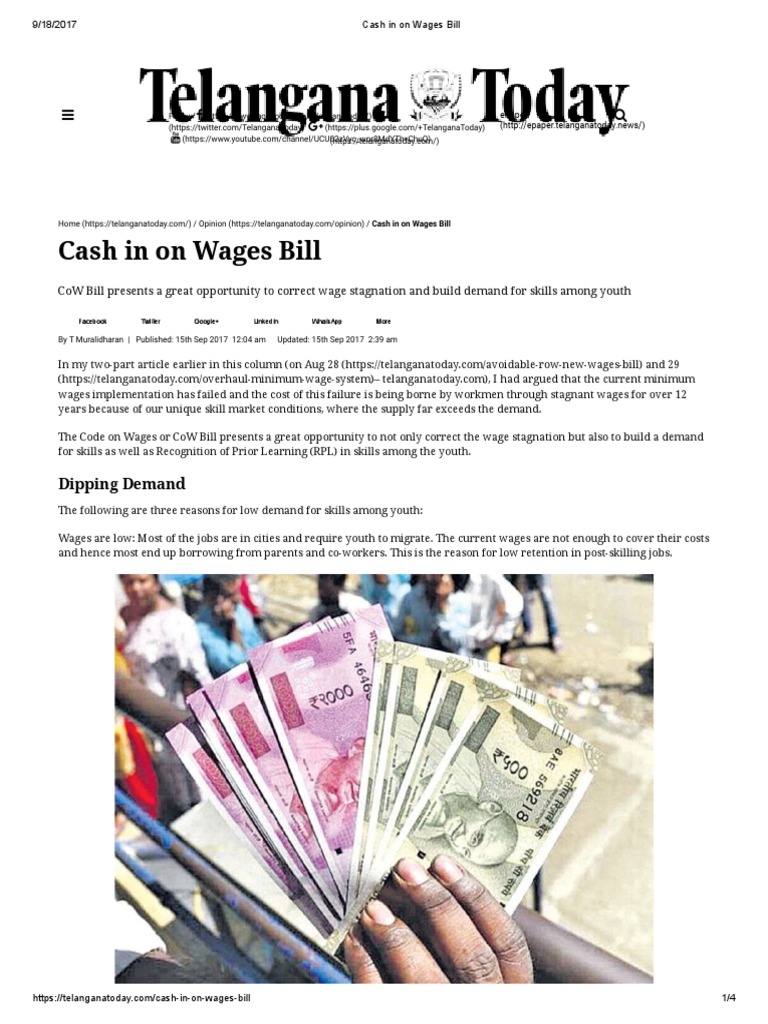 Cash in On Wages Bill | PDF | Minimum Wage | Employment