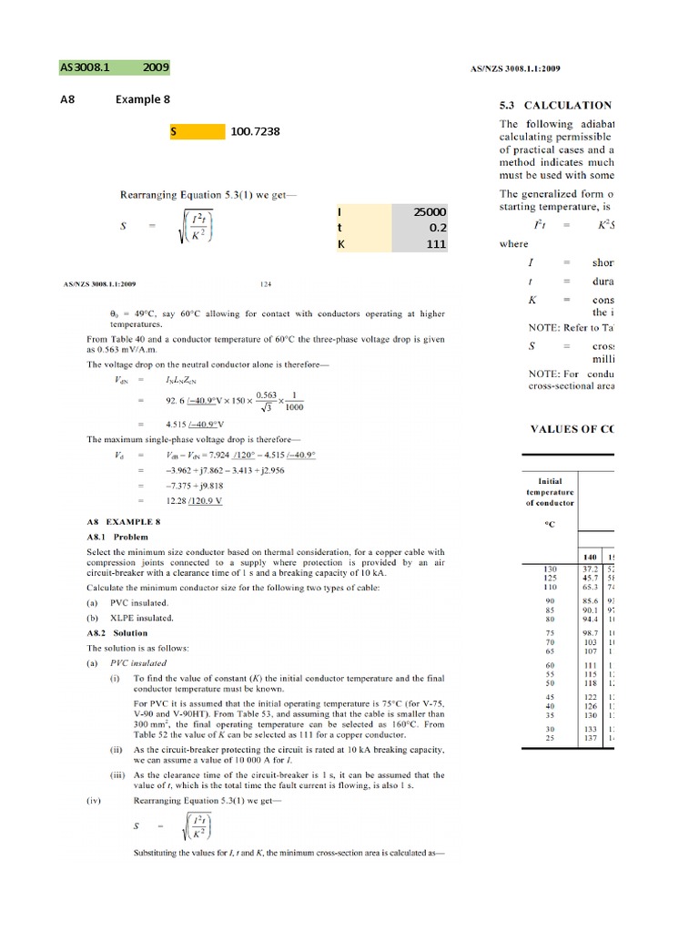 Formula Cable Size | PDF