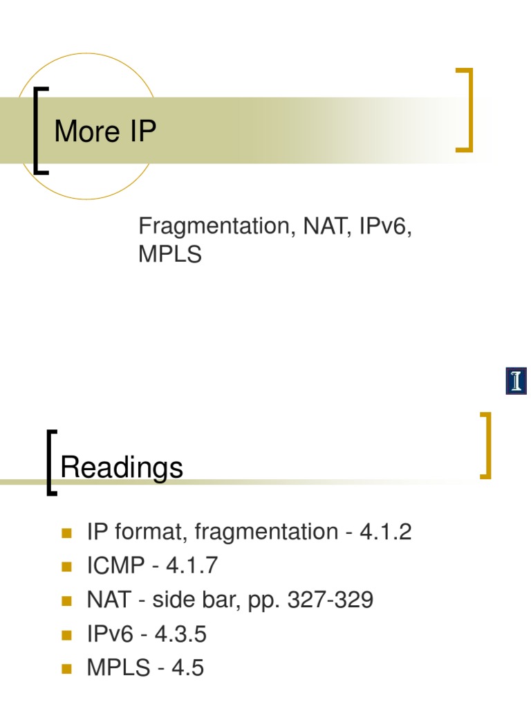 More Ip: Fragmentation, Nat, Ipv6, Mpls | PDF | Internet Protocols | I Pv6