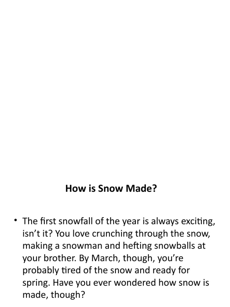 How Is Snow Made | PDF