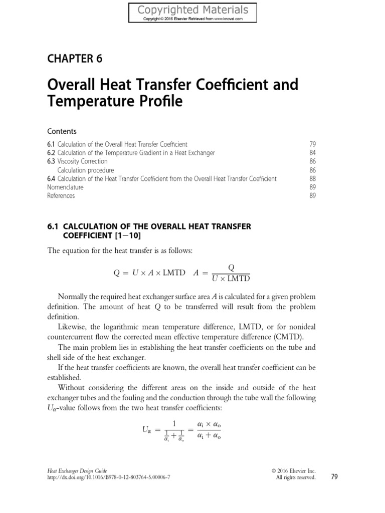 Overall Heat Transfer Coefficient and Temperature Profile | PDF | Heat ...