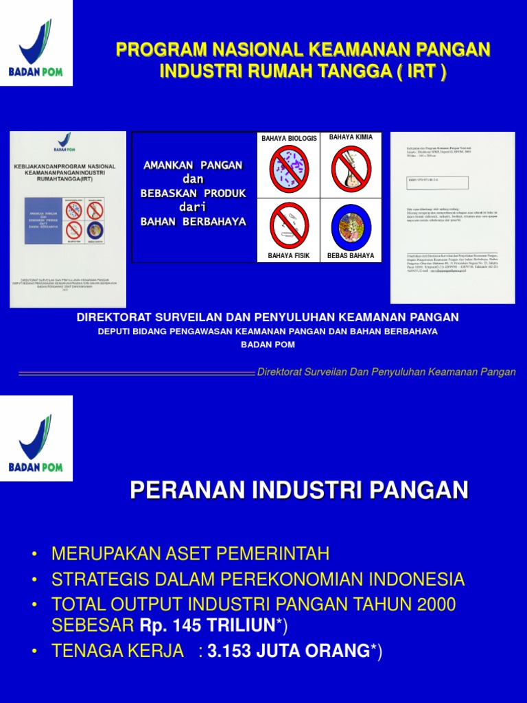 Program Nasional Keamanan Pangan IRTP | PDF | Kesehatan Holistik
