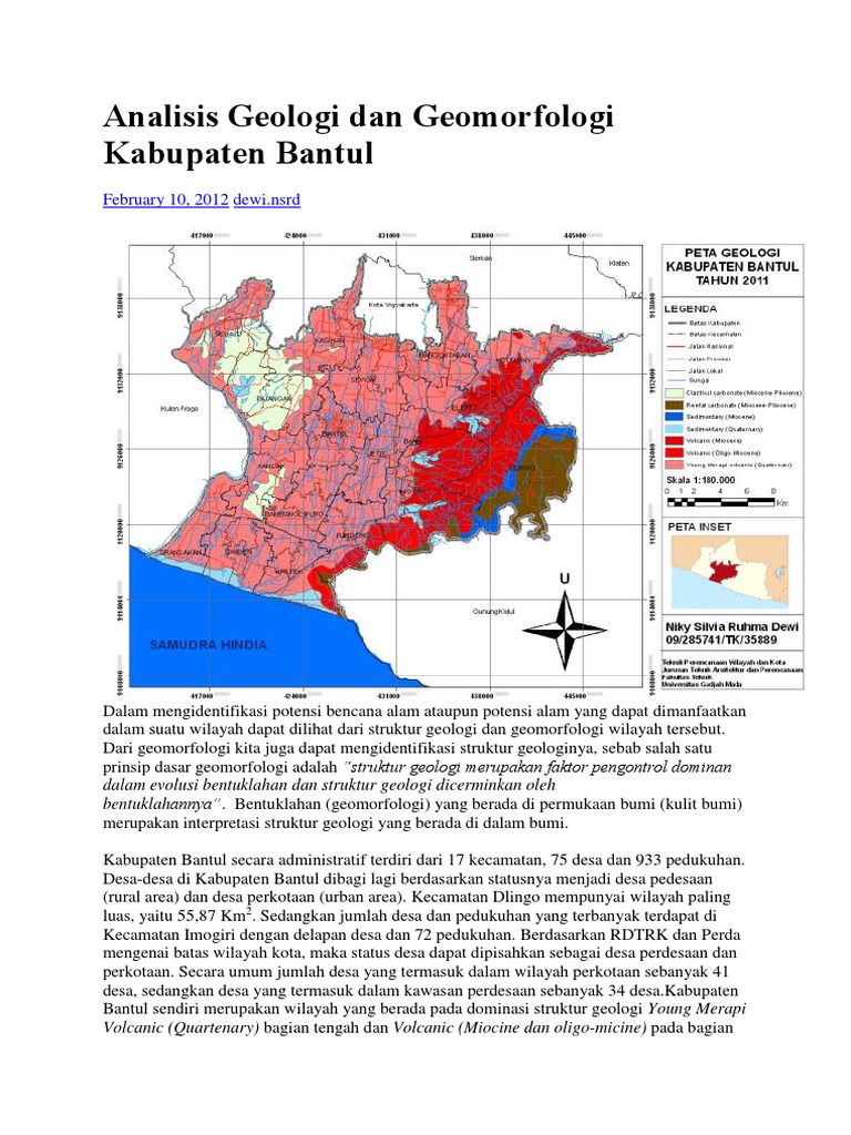 Analisis Geologi Dan Geomorfologi Kabupaten Bantul | PDF