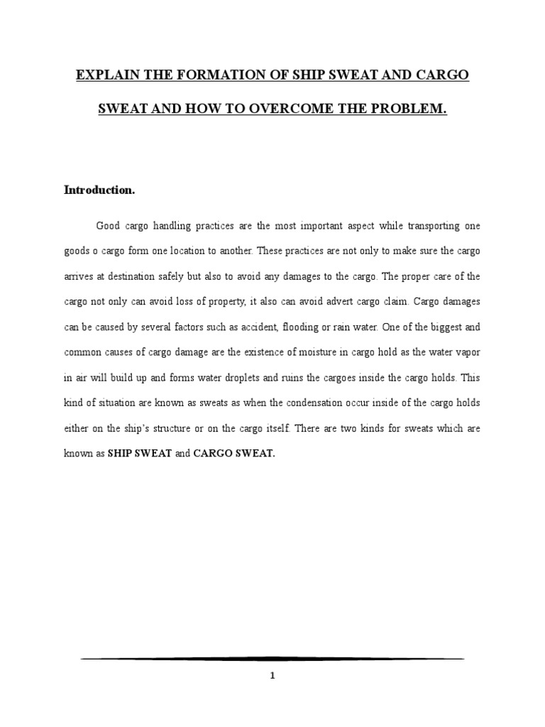 Formation of Cargo and Ship Sweat | PDF | Atmosphere Of Earth ...