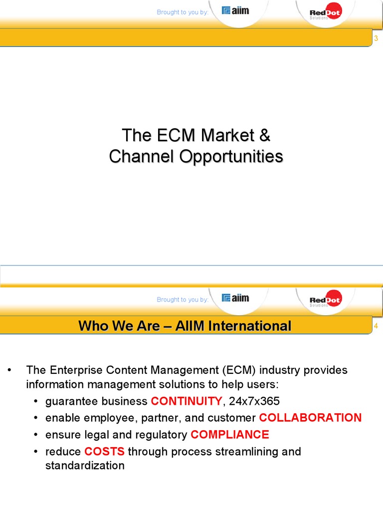 Aiim - Ecm Market | PDF | Intellectual Works | Information Management