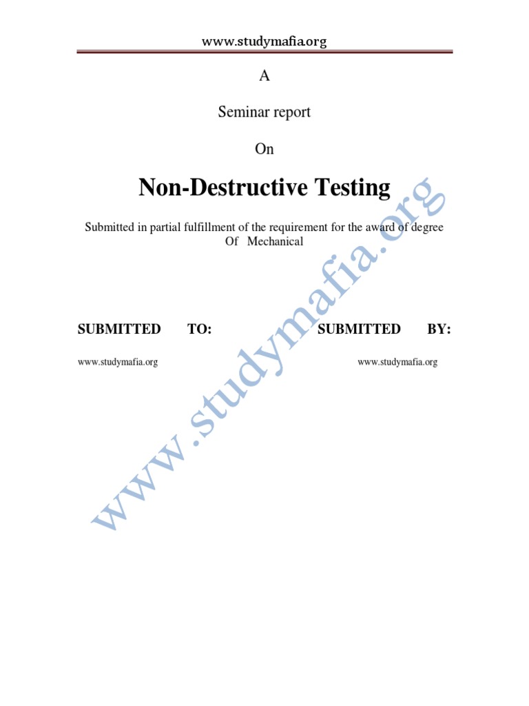 Mech NDT Report PDF | Download Free PDF | Nondestructive Testing | X Ray