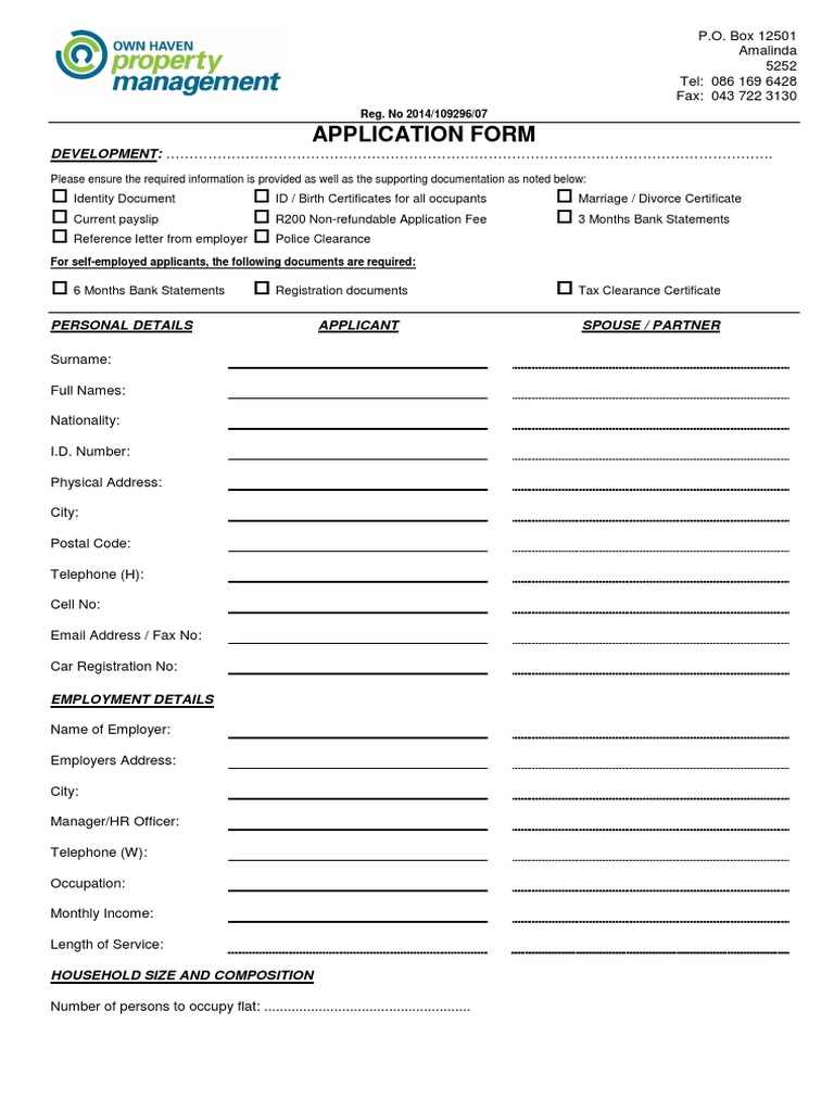 Application For Accommodation | PDF | Lease | Identity Document