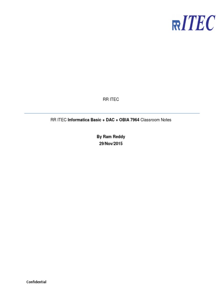 Informatica Basic Dac Obia7964 | PDF | Oracle Database | Databases