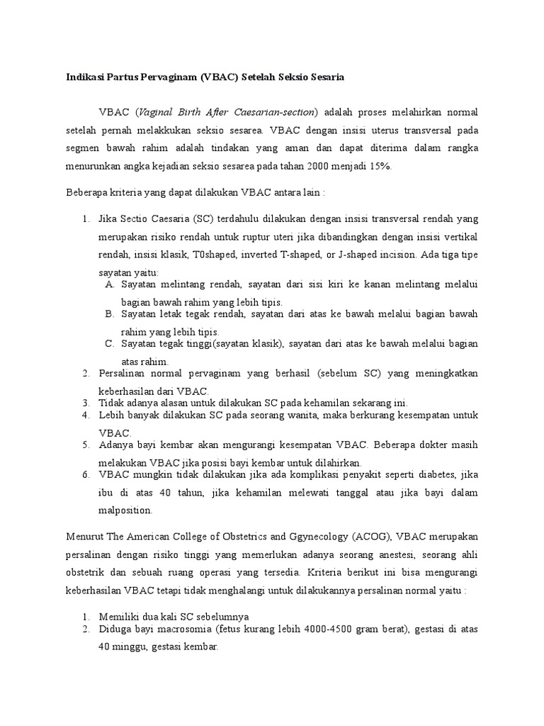 VBAC | PDF