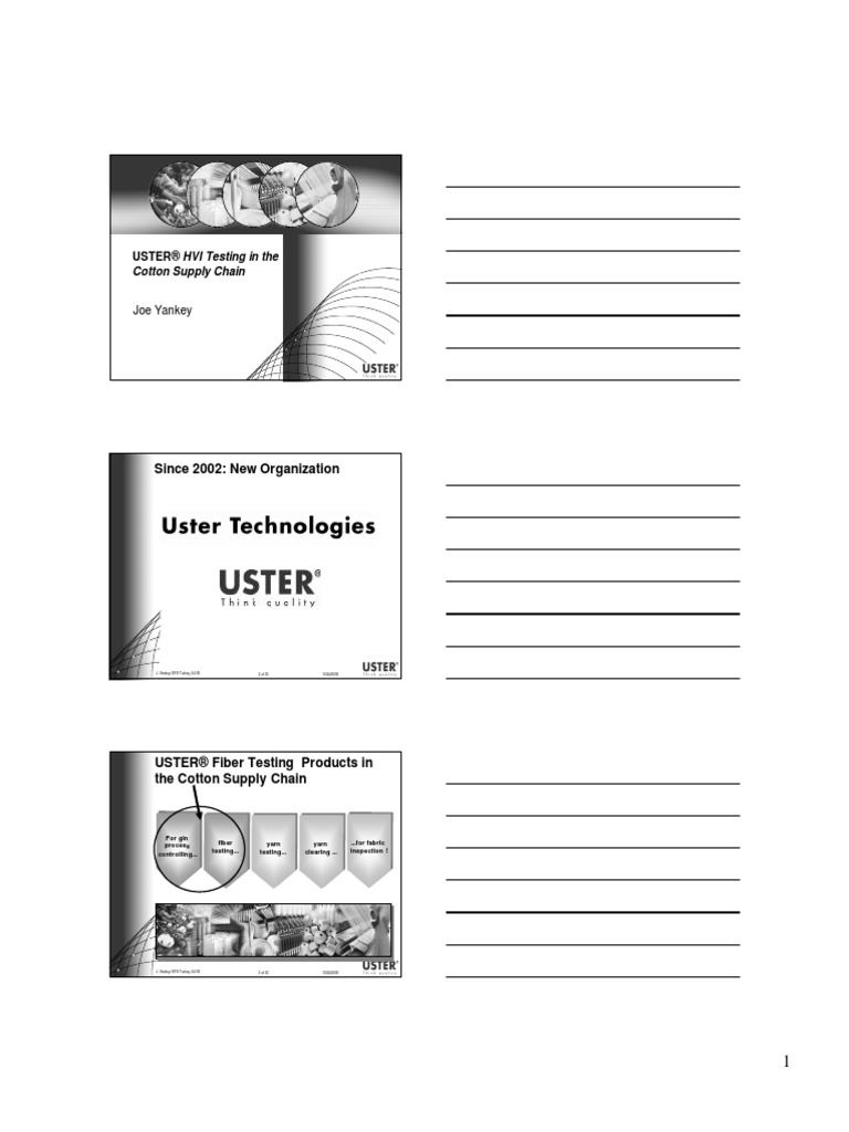 Applications of Uster HV I Lines | PDF | Cotton | Yarn