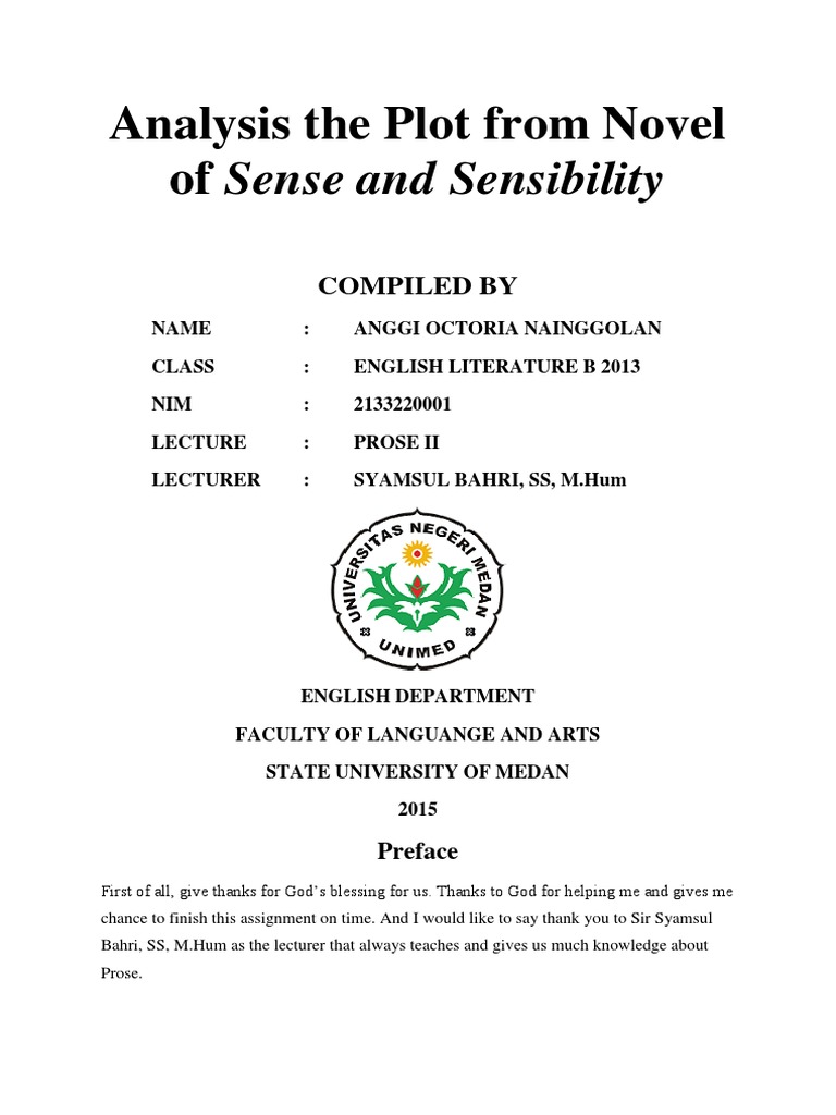 Analysis The Plot From Novel of Sense and Sensibility Anggi | PDF ...